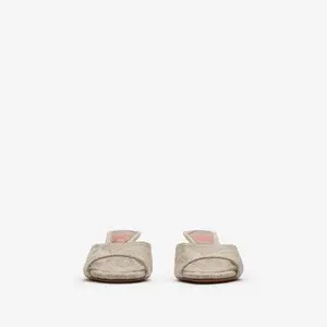 Burberry Check Mews Low Sandals - Beige