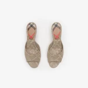 Burberry Check Mews Low Sandals - Beige