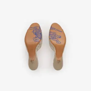 Burberry Check Mews Low Sandals - Beige
