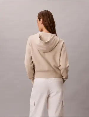 Calvin Klein Relaxed Knit Zip Hoodie - Silvermoss