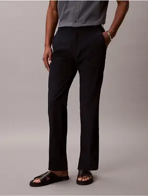 Calvin Klein Seersucker Straight Pants - Dark Sapphire
