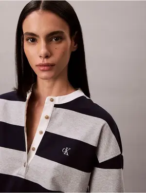 Calvin Klein Varsity Stripe Henley Top