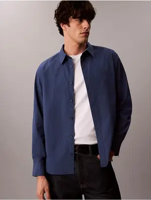 Calvin Klein Washed Poplin Relaxed Button-down Shirt