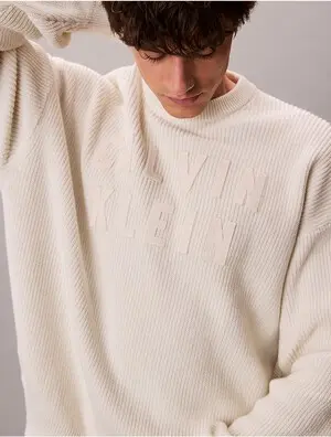 Calvin Klein Relaxed Sweater With Varsity Logo Graphic