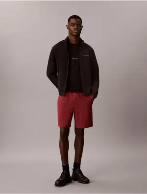 Calvin Klein Graphic Monogram Woven Shorts - Established Red