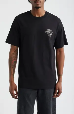 LES DEUX Ben Faience Graphic T-shirt - Black