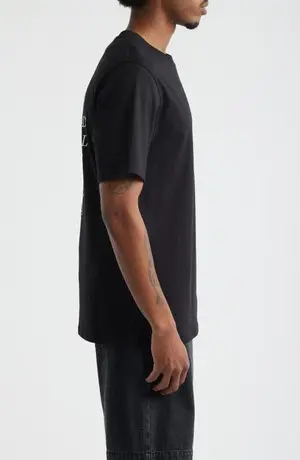 LES DEUX Ben Faience Graphic T-shirt - Black
