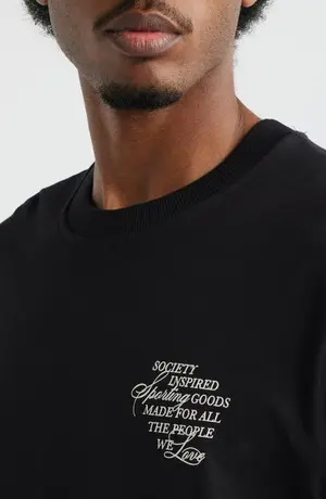 LES DEUX Ben Faience Graphic T-shirt - Black