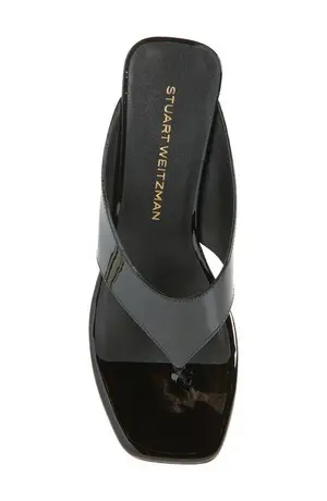 STUART WEITZMAN Vinnie 50 Wedge Thong Sandal - Black