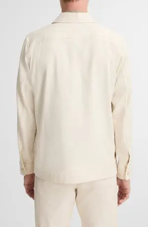 Vince Stretch Linen & Cotton Chore Coat - Bone