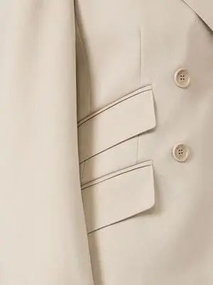 Max Mara Wool, Mohair, And Silk Double-breasted Blazer - Sand