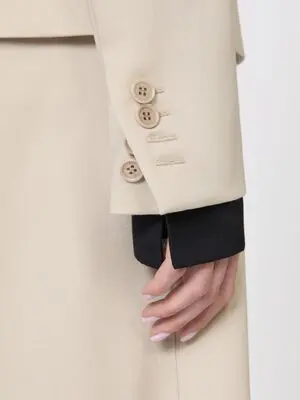 Max Mara Wool, Mohair, And Silk Double-breasted Blazer - Sand