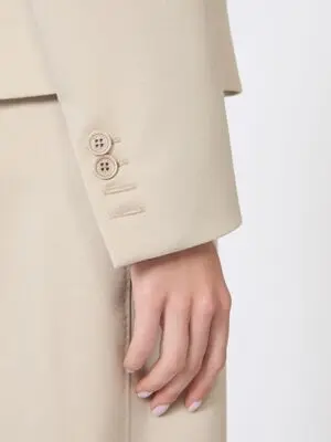 Max Mara Wool, Mohair, And Silk Double-breasted Blazer - Sand