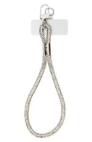Chelsea28 Crystal Cord Phone Wrist Strap - Silver