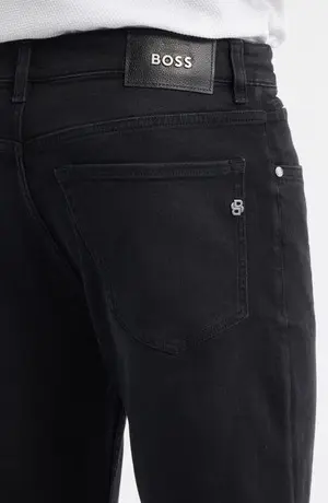 BOSS Ogden Straight-leg Jeans - Black