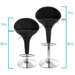 ELAMA 2 Piece Adjustable Plastic Bar Stool