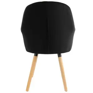 ELAMA 2 Piece Fabric Tufted Chair With Wooden Legs