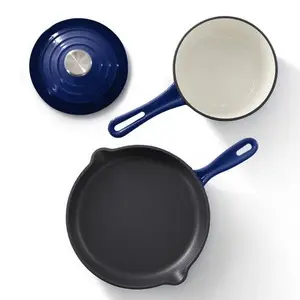 MEGACHEF 7 Piece Enameled Cast Iron Cookware Set