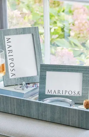 MARIPOSA Capri Faux Grasscloth 4 X 6-inch Picture Frame - Aqua