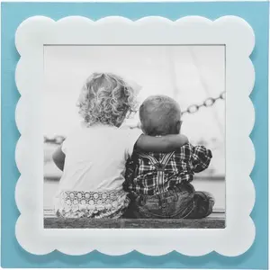 MARIPOSA Scalloped 4 X 4-inch Picture Frame - Blue