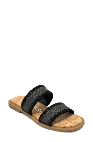 Women's Black Raffia Sandals