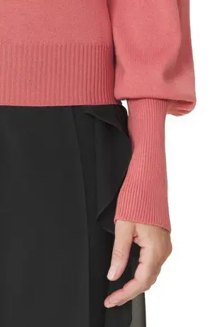LANVIN Wool Sweater With Grosgrain Ribbon - Pink