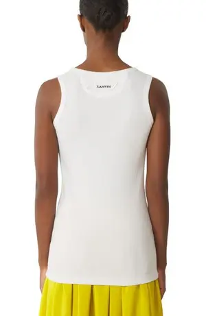 LANVIN Mother And Daughter Ribbed Jersey Tank Top - White