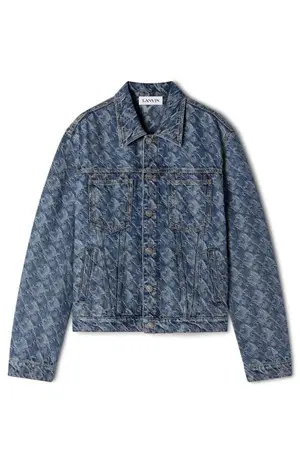 LANVIN Lunar Year Jacquard Denim Trucker Jacket - Blue