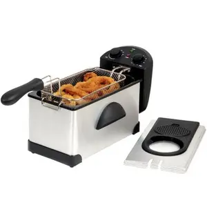 MEGACHEF 3.17 Quart Stainless Steel Electric Deep Fryer With Timer