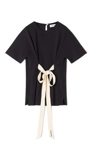 LANVIN Belted Cotton And Silk T-shirt