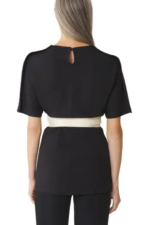 LANVIN Belted Cotton And Silk T-shirt