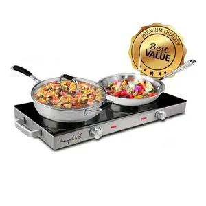 MEGACHEF Ceramic Infrared Double Electric Cooktop