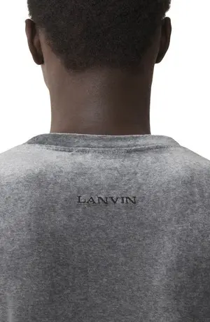 LANVIN Velvet T-shirt - Dark Grey