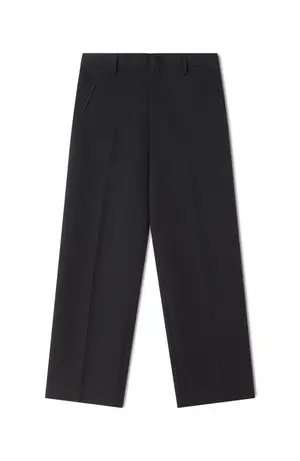 LANVIN Straight-leg Pleated Wool Trousers - Black