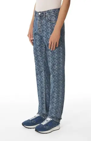 LANVIN Lunar Year Jacquard Denim Pants - Blue