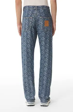LANVIN Lunar Year Jacquard Denim Pants - Blue