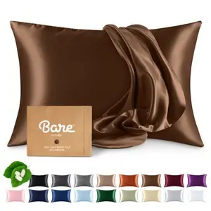 BARE HOME 19 Momme 100% Mulberry Silk Pillowcase - Brown
