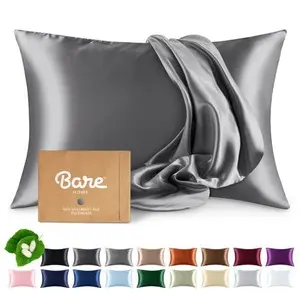 BARE HOME 19 Momme 100% Mulberry Silk Pillowcase - Grey
