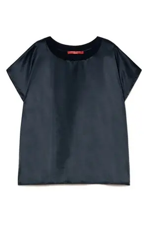 Marina Rinaldi Mrs. Lirica Mixed Media T-shirt - Midnight Blue