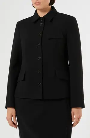 Marina Rinaldi Pocket Detail Cady Jacket - Black