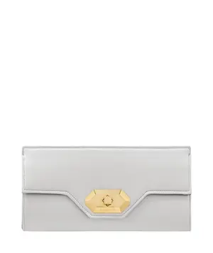 LANVIN Invitation Small Metallic Satin Clutch - Silver