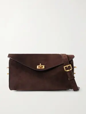 Balenciaga Paris Vii Suede Shoulder Bag - Brown
