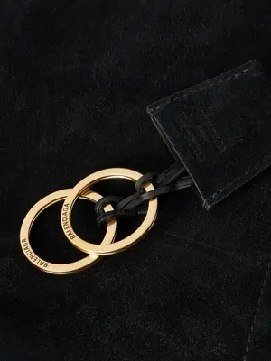 Balenciaga Rodeo Suede Shoulder Bag - Black