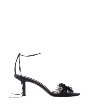 NEOUS Belel Lace-trimmed Twill Sandals - Black