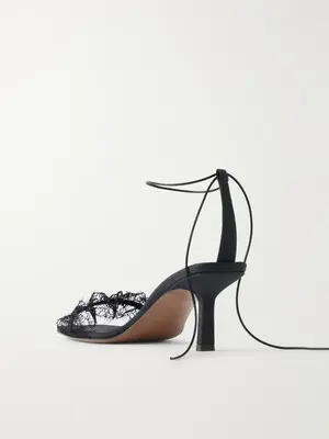 NEOUS Belel Lace-trimmed Twill Sandals - Black