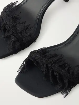 NEOUS Belel Lace-trimmed Twill Sandals - Black