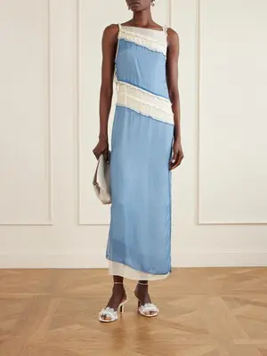 NEOUS Belel Lace-trimmed Twill Sandals - Neutrals