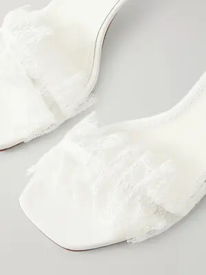 NEOUS Belel Lace-trimmed Twill Sandals - Neutrals