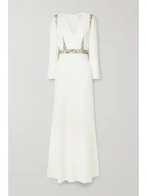 Alexander McQueen Embellished Crepe Gown