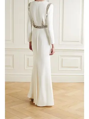 Alexander McQueen Embellished Crepe Gown